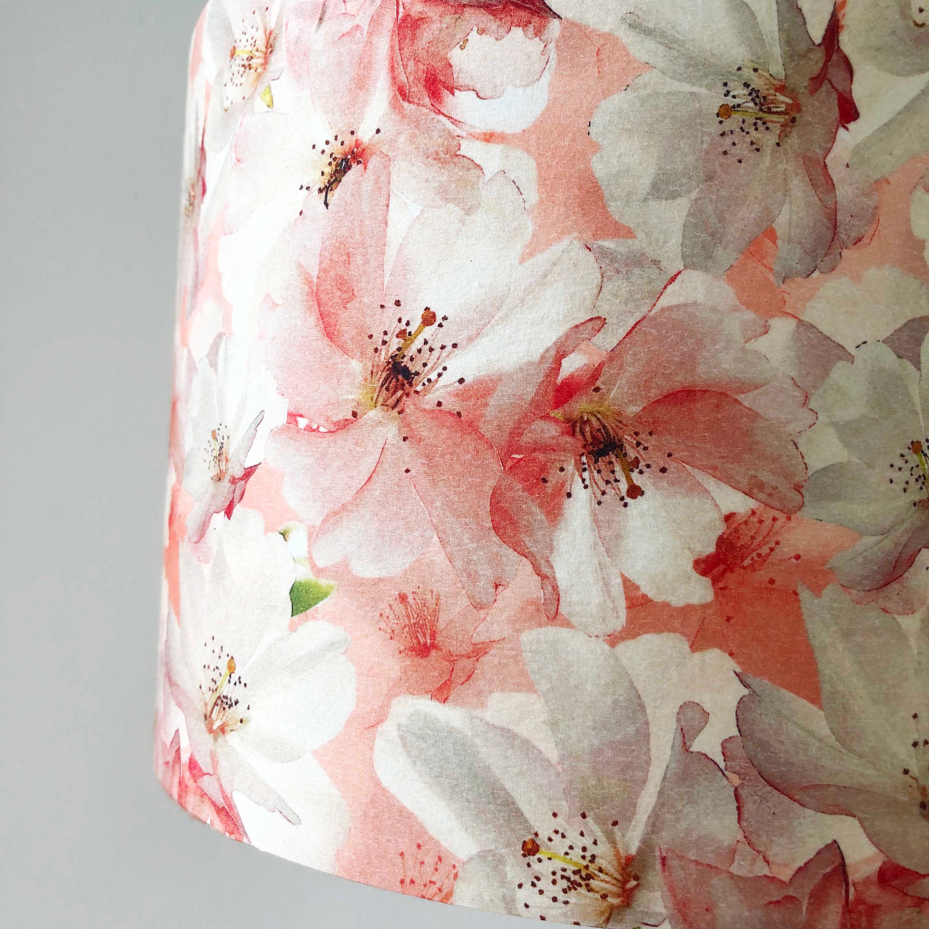 Pink Floral Botanical Lampshade, Botanical Flowery Bedside Table Lamp ...