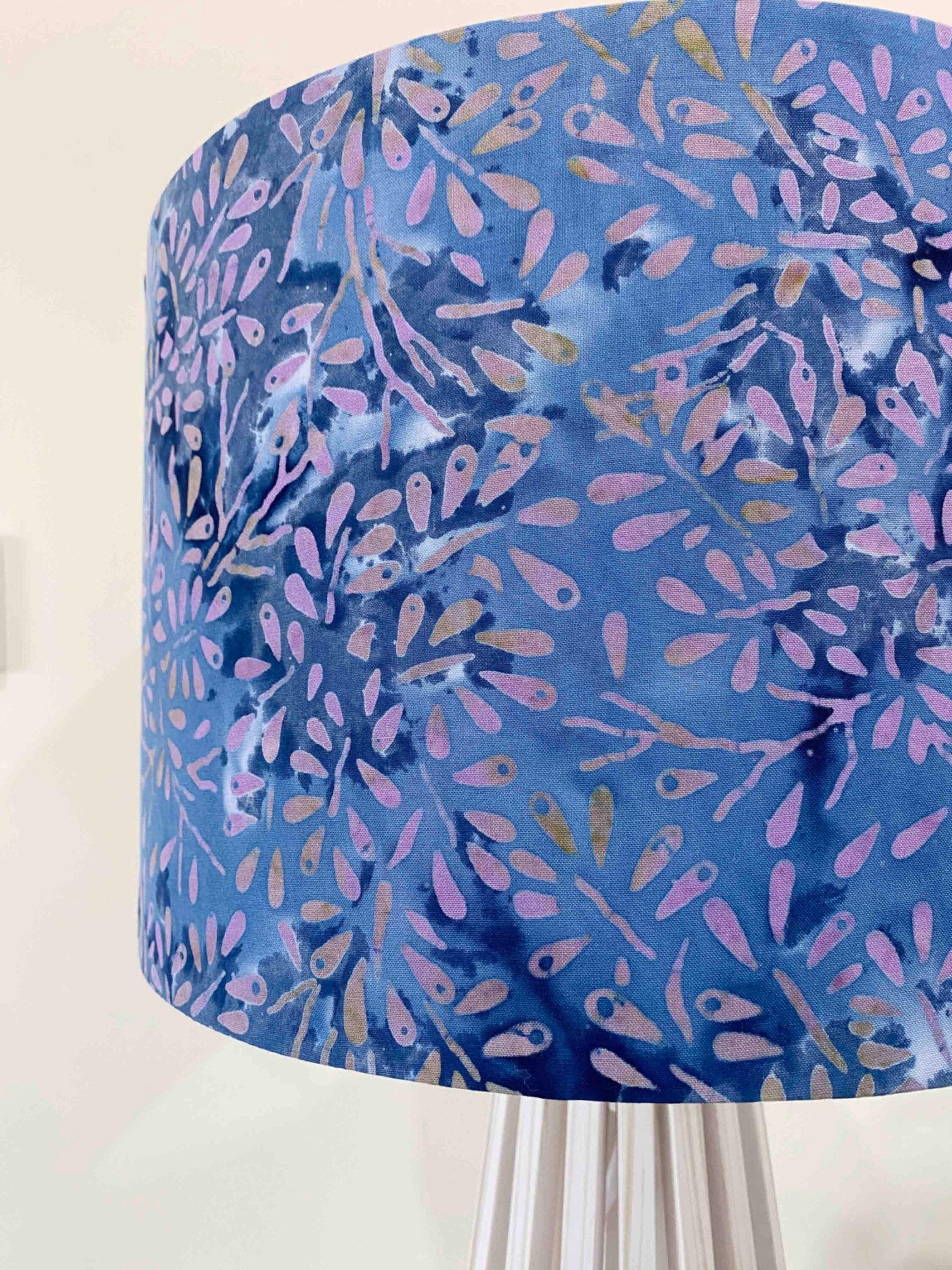 Blue Floral Lampshade Purple and Blue Lampshade Floral Light - Etsy