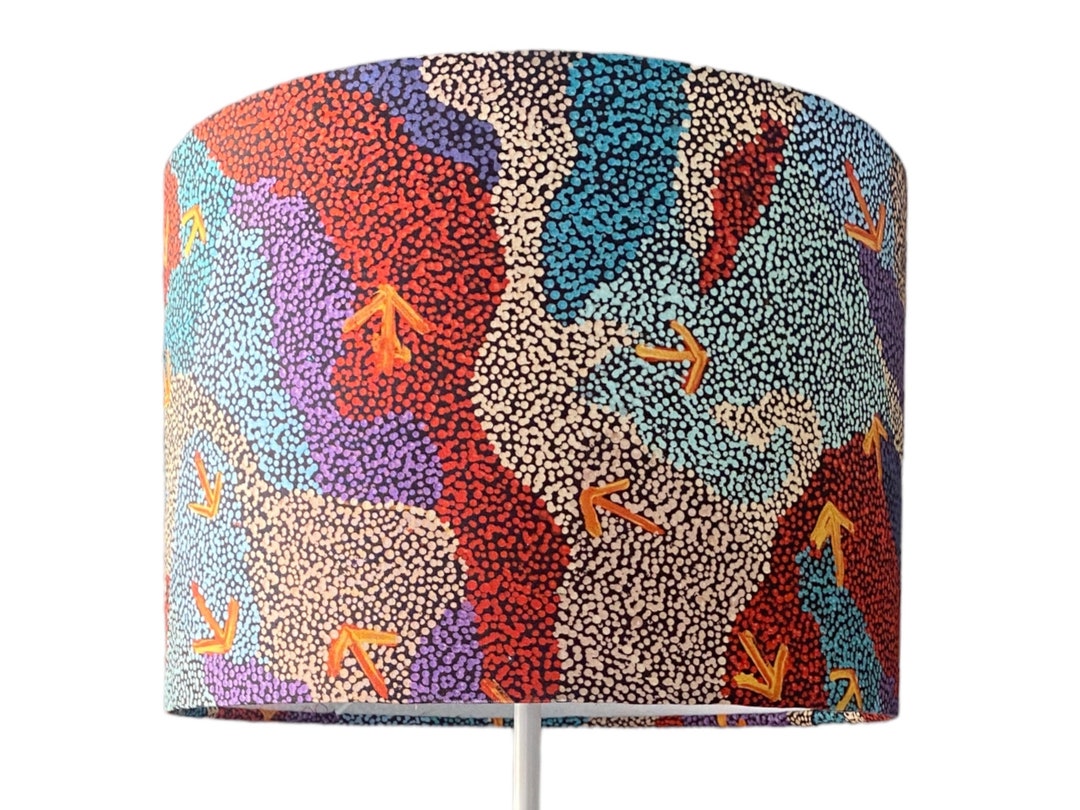 Aboriginal Lampshade, Warlu Mina Mina Dreaming, Indigenous Print ...