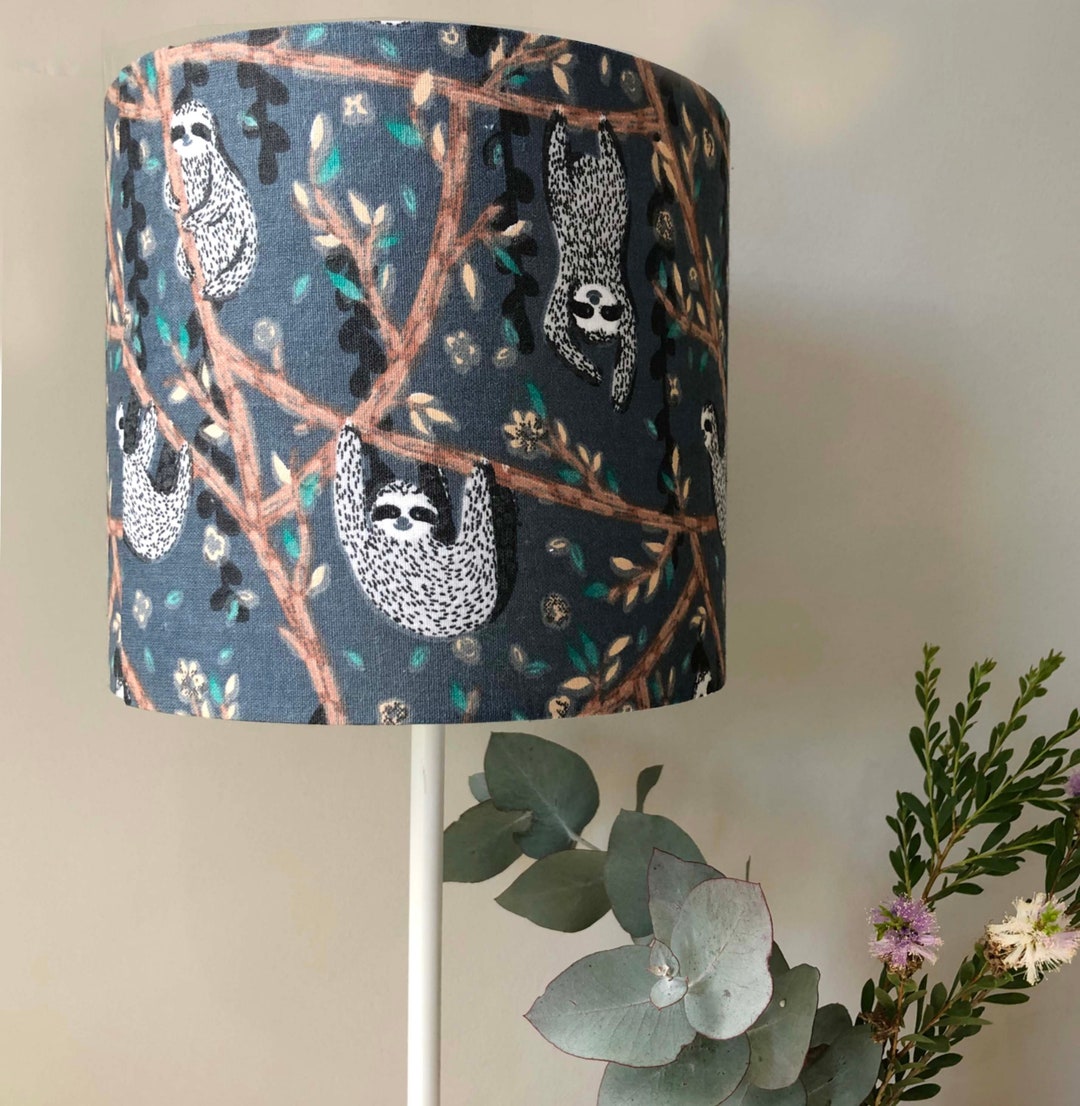 Kids Australian Lampshade, Animal Print Sloth Kids Bedroom Table Lamp ...