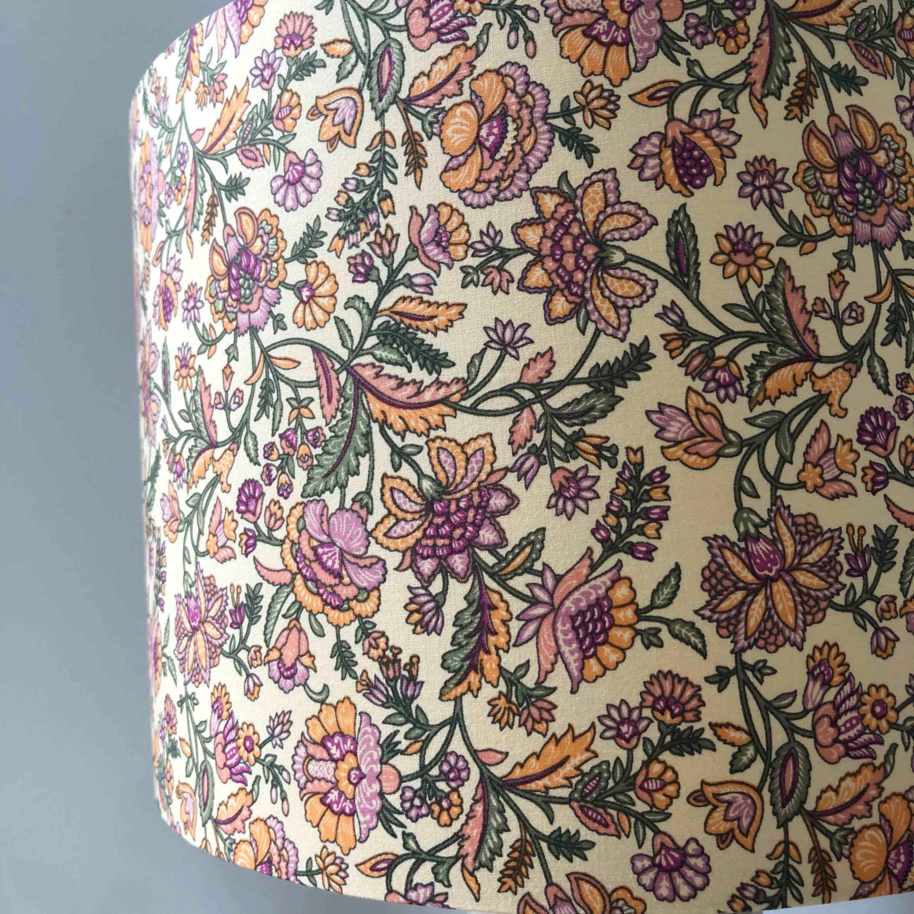 Retro Floral Lampshade, Vintage Floral Light Shades, Flowery Table Lamp ...
