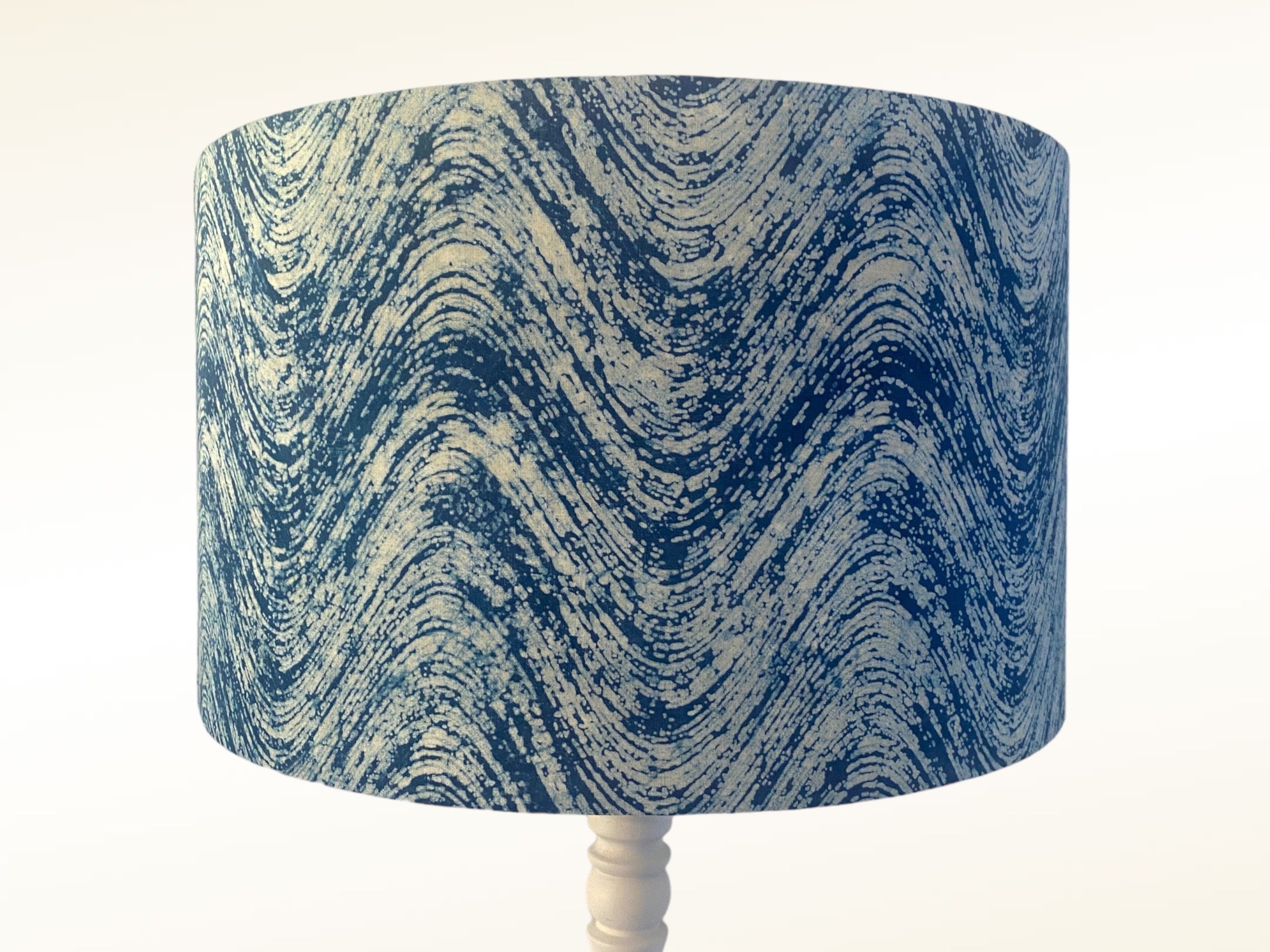 Indigo Lampshade Blue and White Lampshade Waves Pattern - Etsy