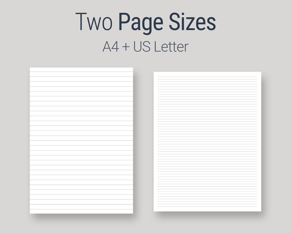 Printable Lined Paper A4 US Letter Printable Notebook - Etsy