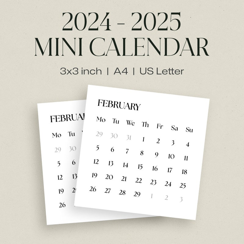 Mini Calendar - Etsy