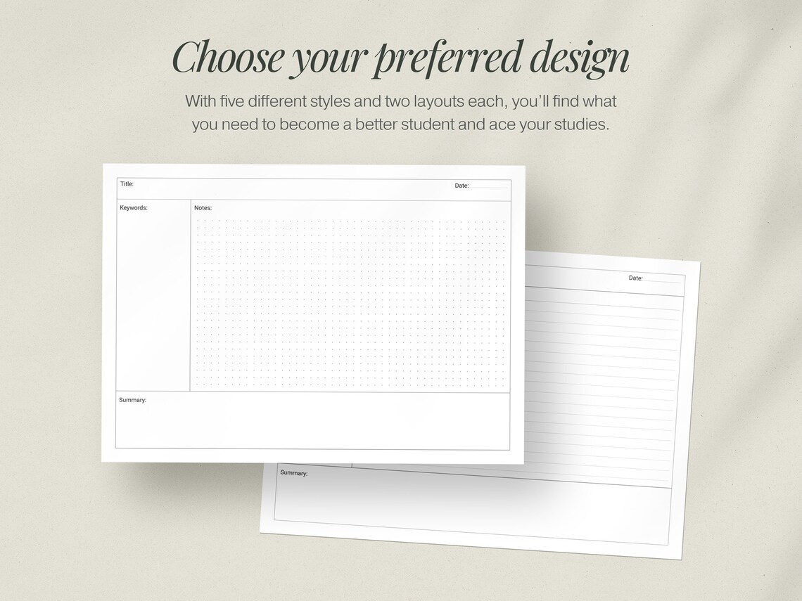 Cornell Notes Printable Landscape, Cornel Method Student Note-taking ...
