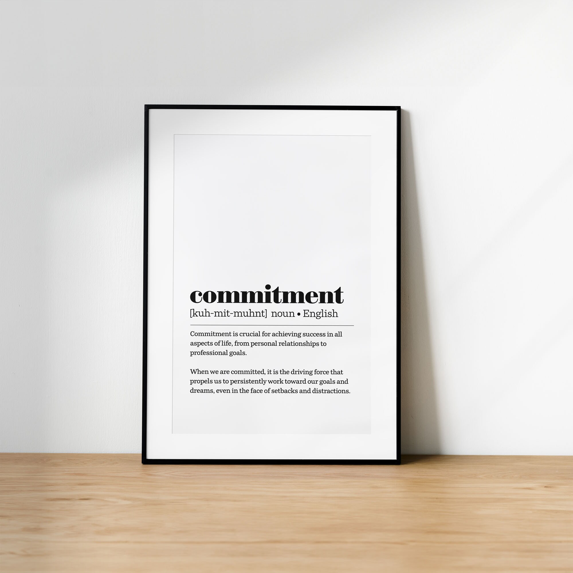 Commitment Definition Print Wall Art Inspirational Quote - Etsy