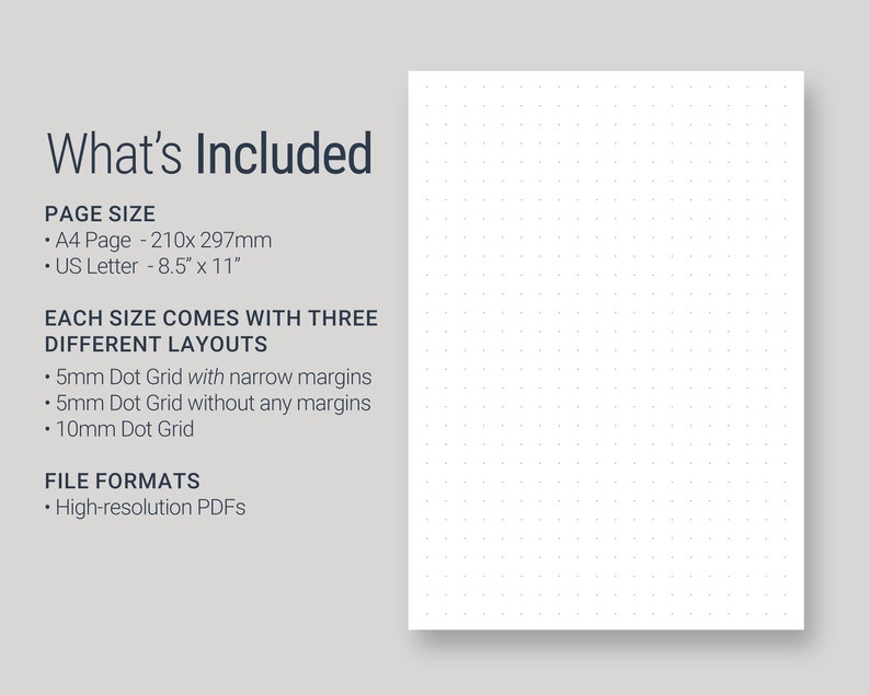 Printable Dot Grid Paper A4 US Letter Artists Printable - Etsy