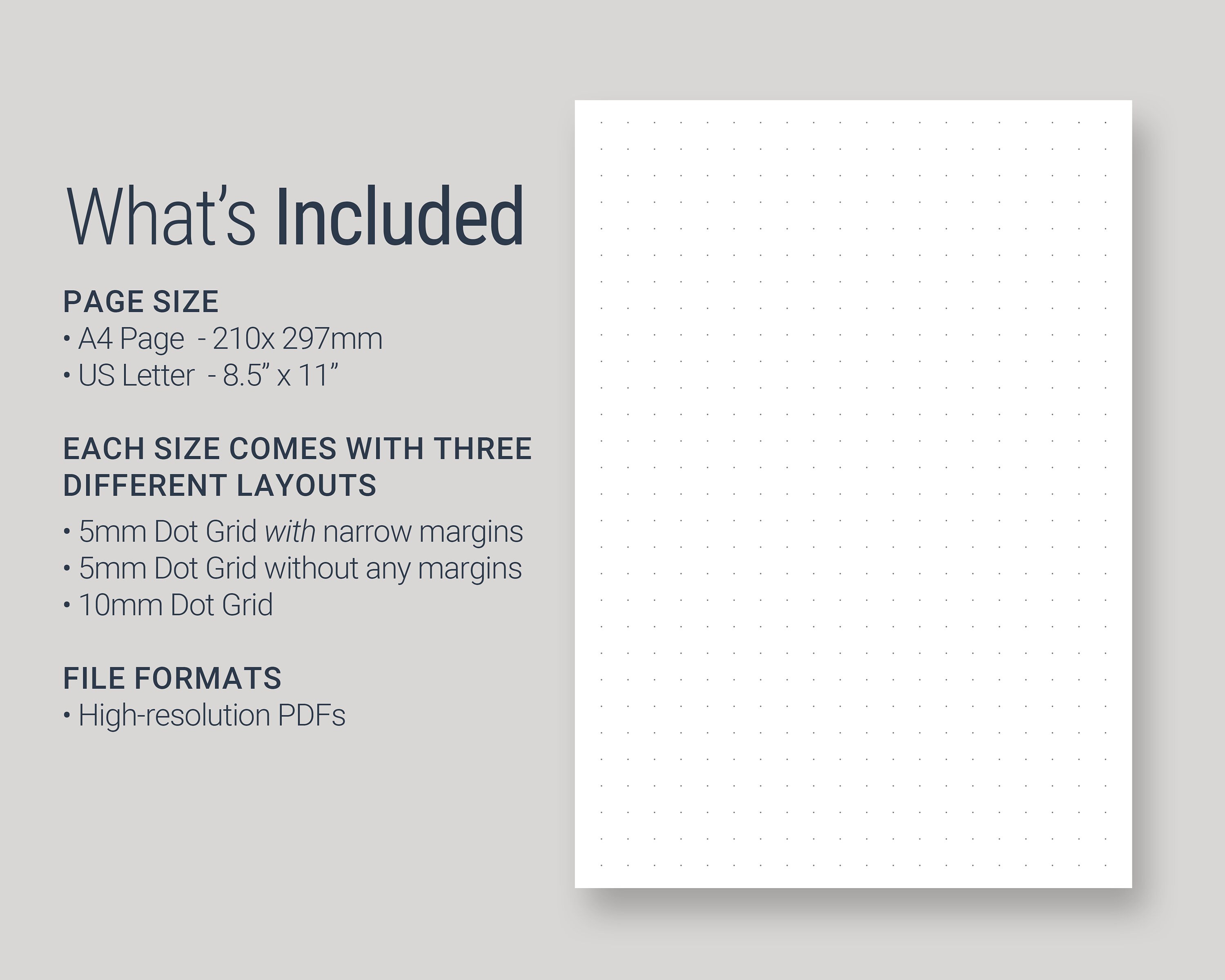 Printable Dot Grid Paper A4 US Letter Artists Printable - Etsy