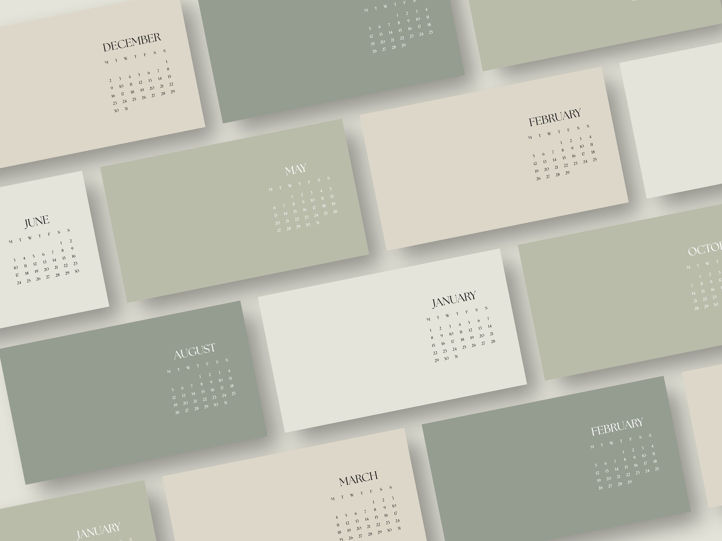 2024 Calendar Desktop Wallpaper, Neutral Aesthetic Desktop Wallpaper ...