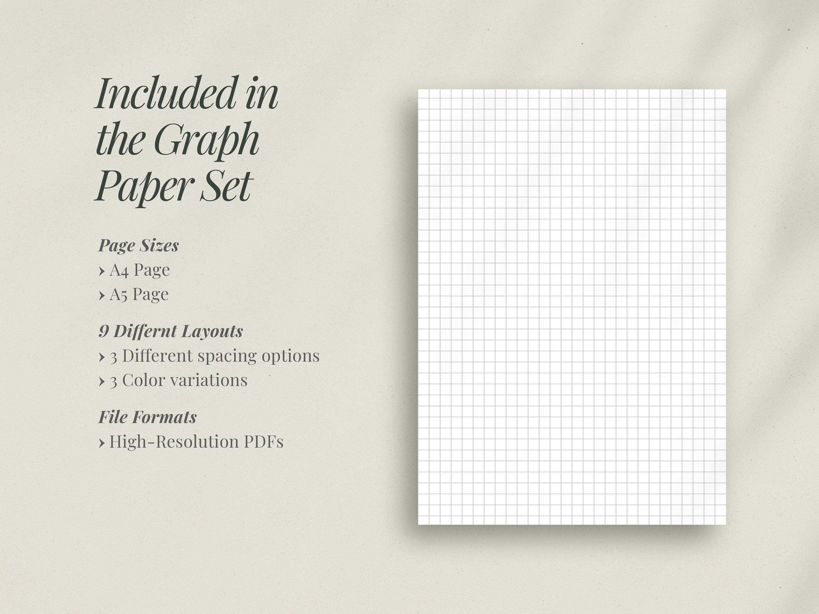 Printable Paper Bundle A4 & A5 Page Sizes, Dotted Grid Paper, College ...