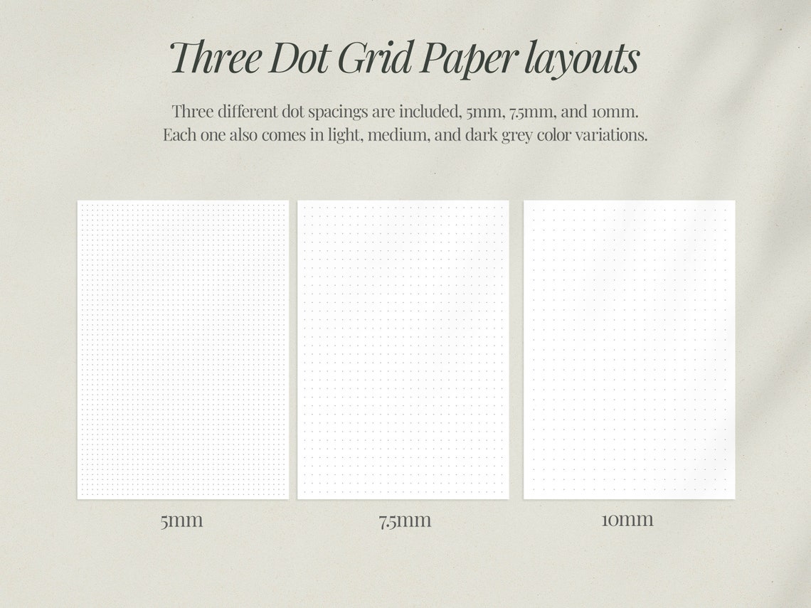 Printable Paper Bundle A4 & A5 Page Sizes, Dotted Grid Paper, College ...