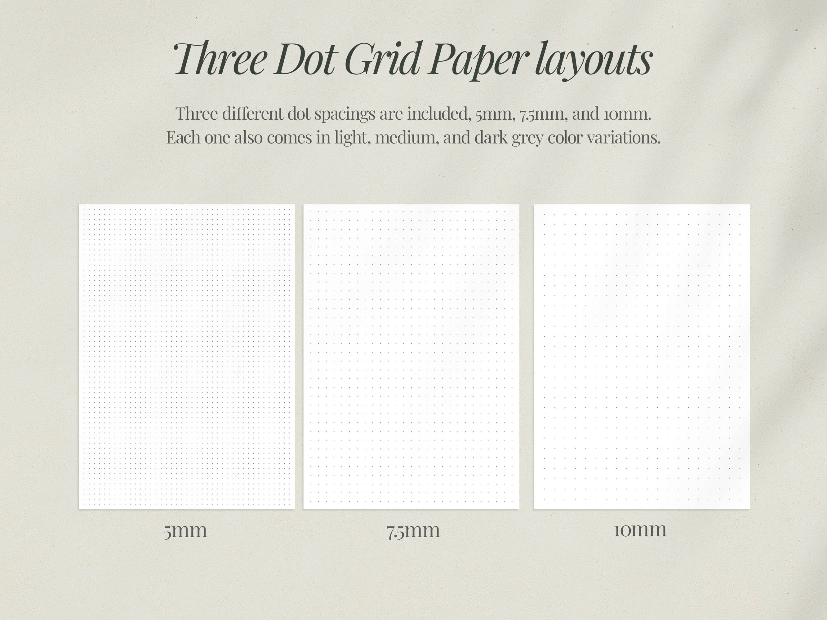 Printable Paper Bundle A4 & A5 Page Sizes, Dotted Grid Paper, College ...