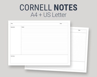 Cornell Paper Landscape Cornell Note-taking Cornell Paper - Etsy