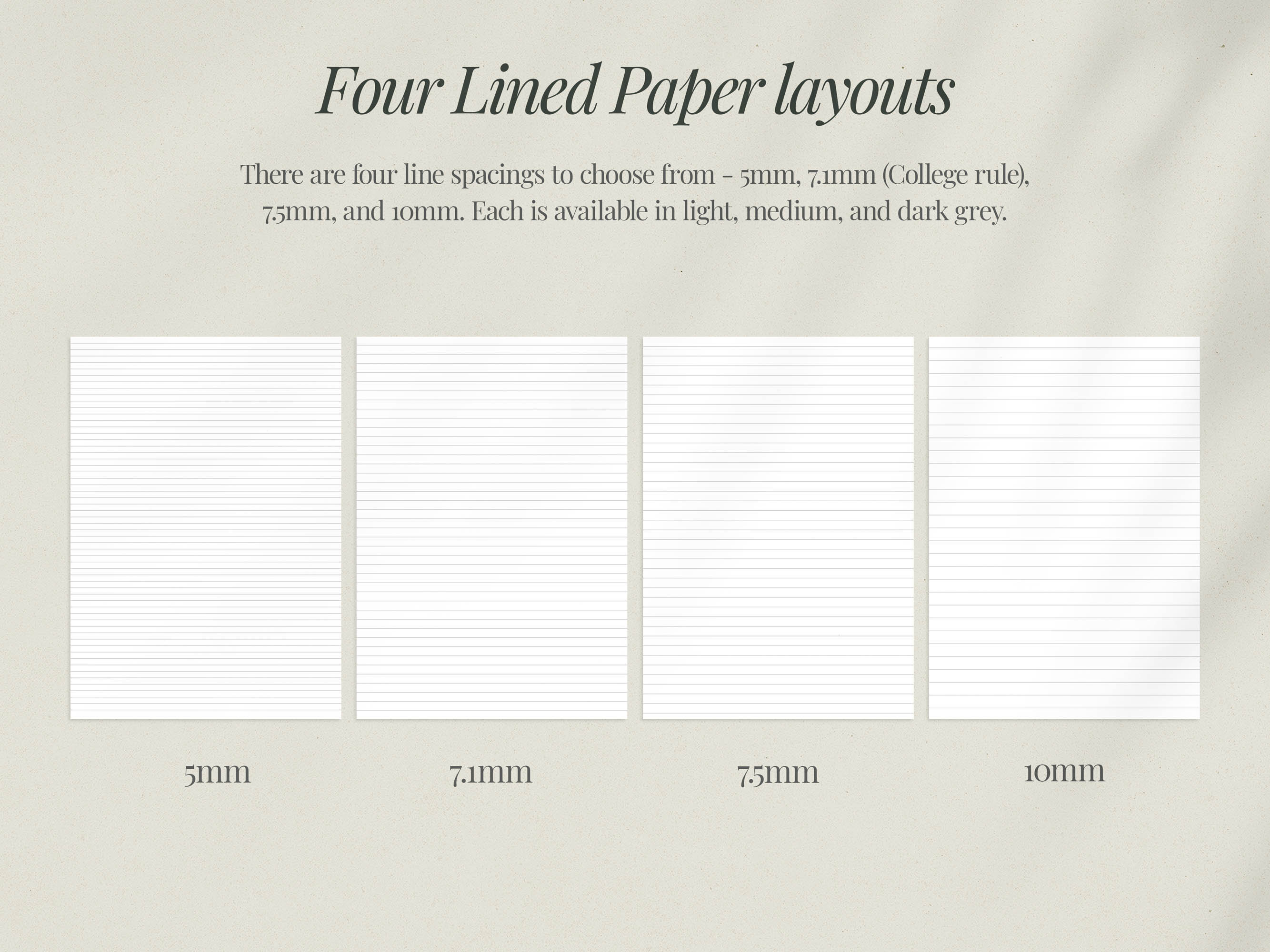 Printable Paper Bundle A4 & A5 Page Sizes, Dotted Grid Paper, College ...
