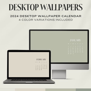 2024 Calendar Desktop Wallpaper, Neutral Aesthetic Desktop Wallpaper ...