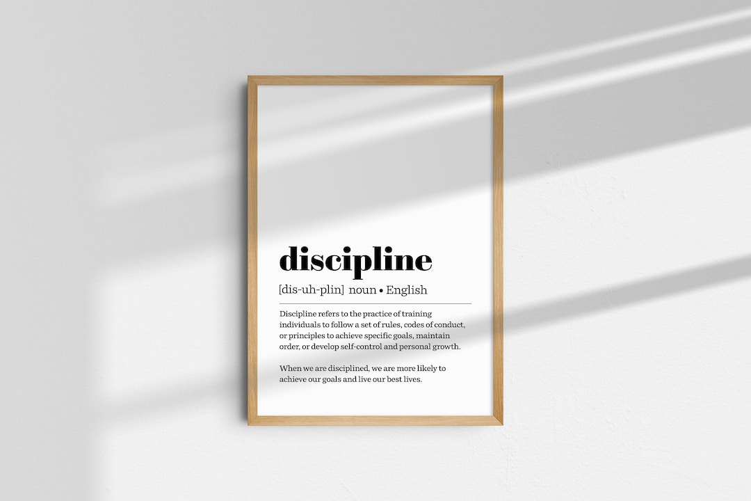 Discipline Definition Motivational Printable Wall Art, Dictionary ...