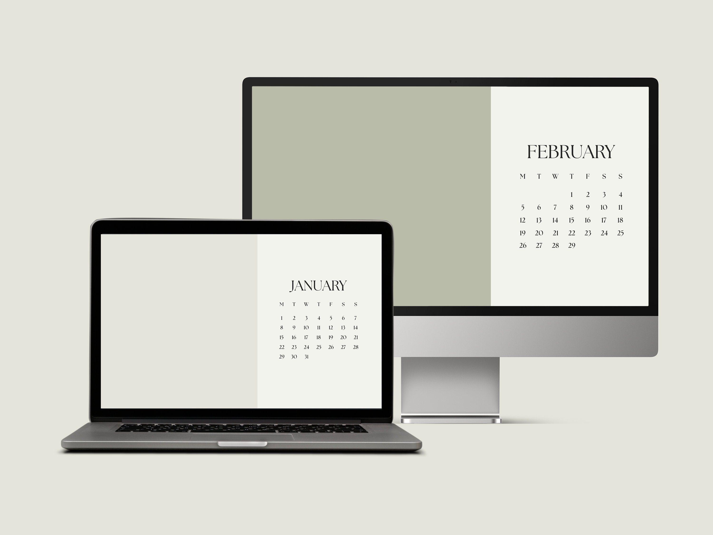 2024 Monthly Desktop Wallpaper Calendar, 4 Color Bundle Digital ...