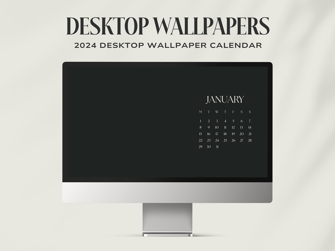 2024 Desktop Wallpaper Calendar, Minimalist Dark Aesthetic Desktop ...