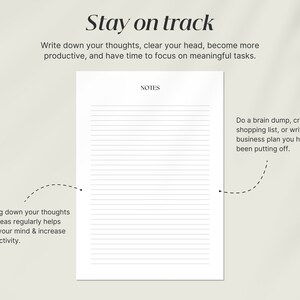 Notes Pages Printable Set , Lined Writing Paper, Printable Note Taking ...