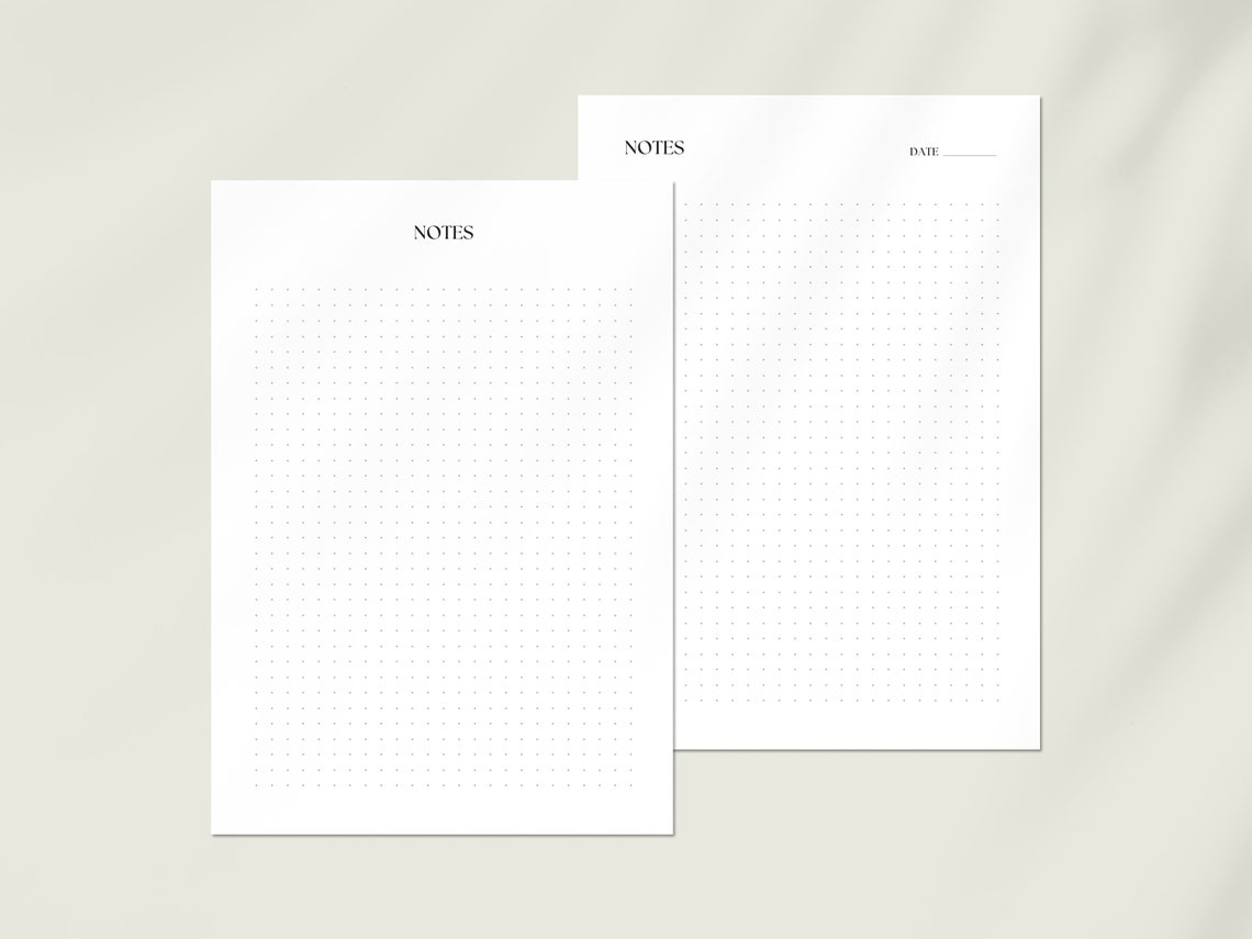 Notes Pages Printable Set , Lined Writing Paper, Printable Note Taking ...