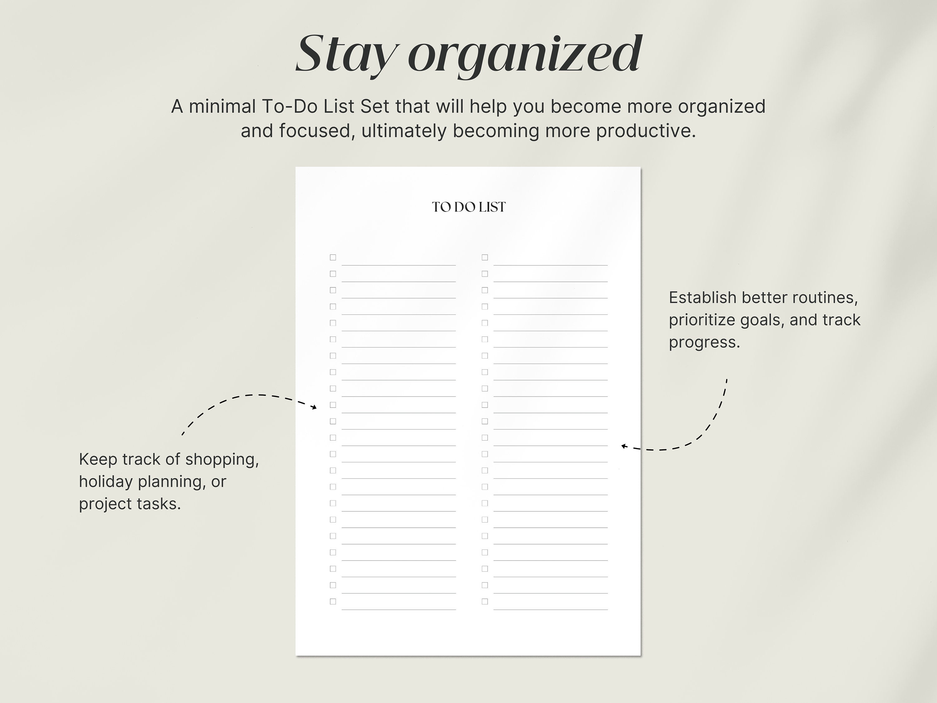 Minimal Daily To-do List Printable Set, Daily Task List Pages ...