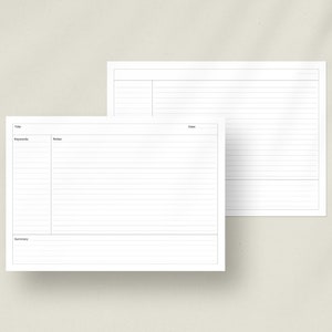 Cornell Notes Printable Landscape, Cornel Method Student Note-taking ...