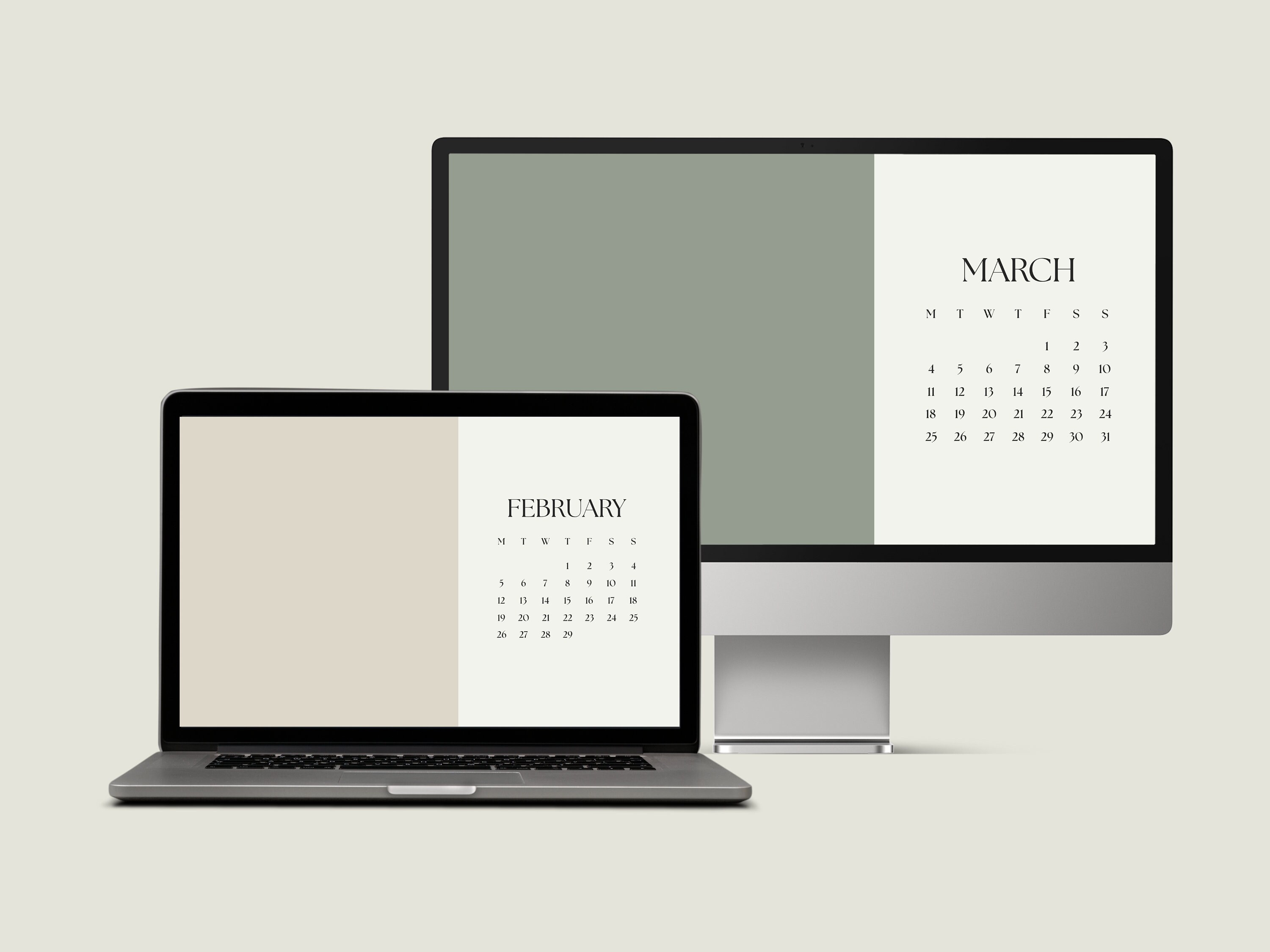 2024 Monthly Desktop Wallpaper Calendar, 4 Color Bundle Digital ...