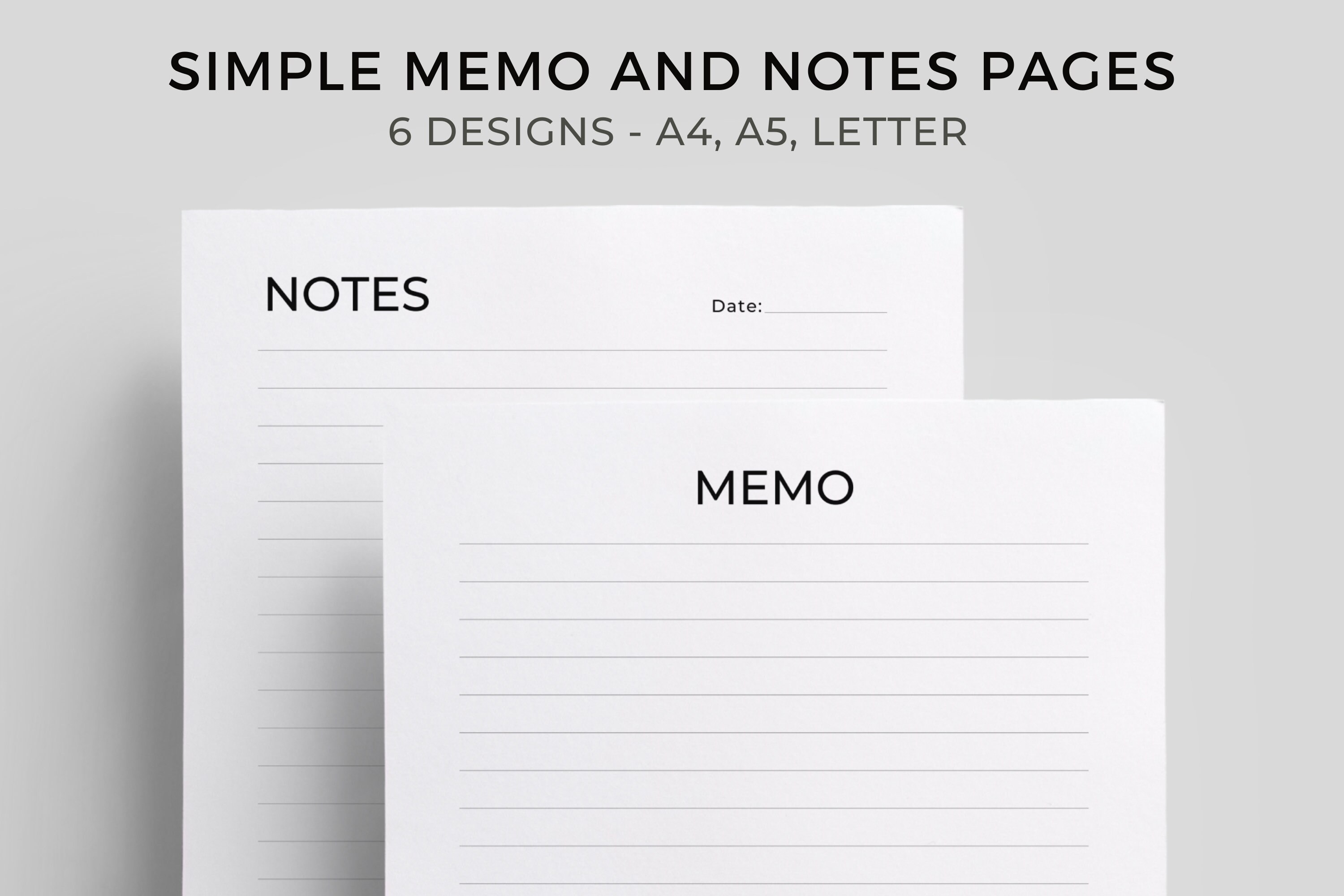 Printable Memo Sheet Simple Notes Paper Printable Easy-to-do | Etsy UK