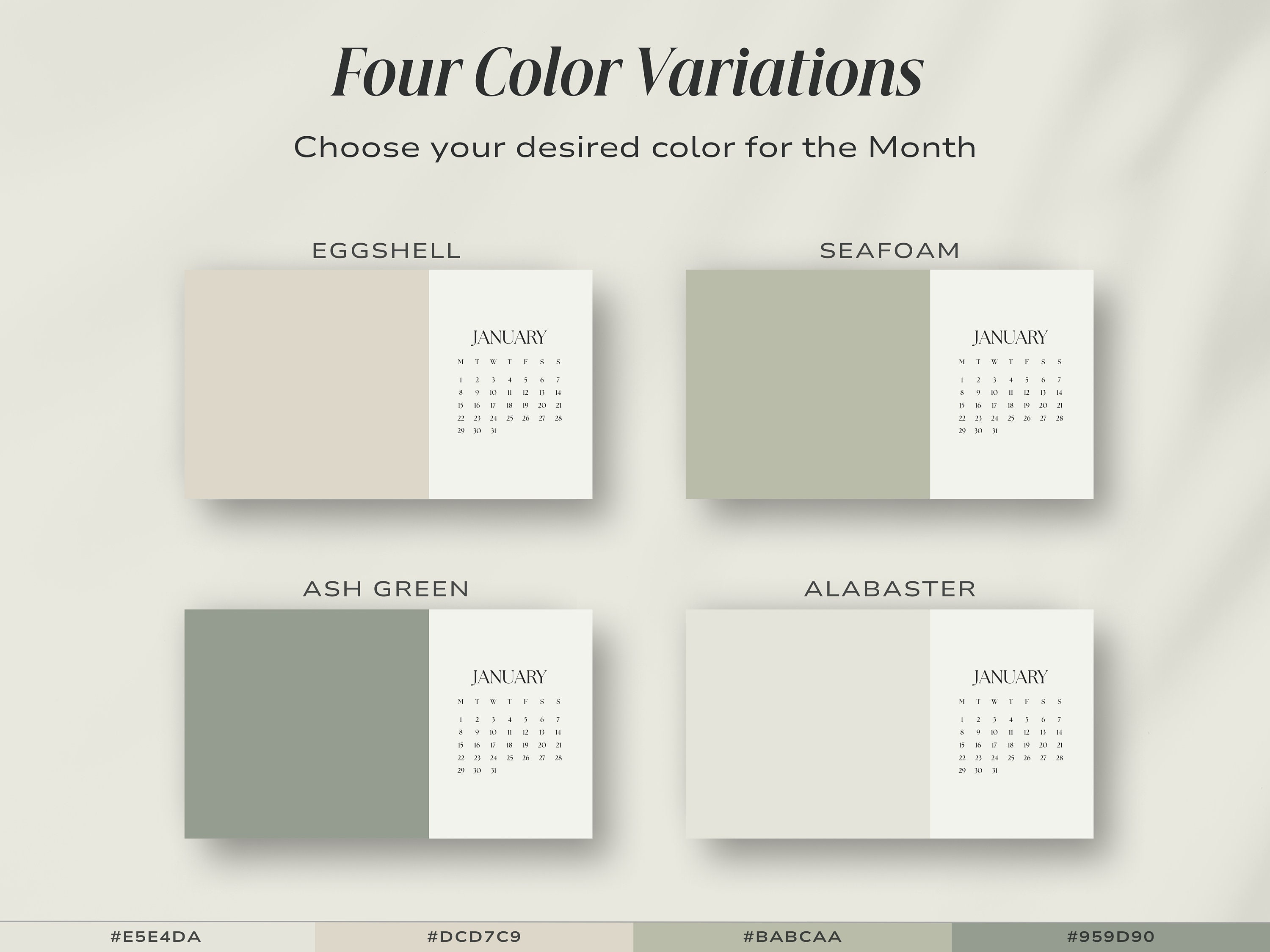 2024 Monthly Desktop Wallpaper Calendar, 4 Color Bundle Digital ...