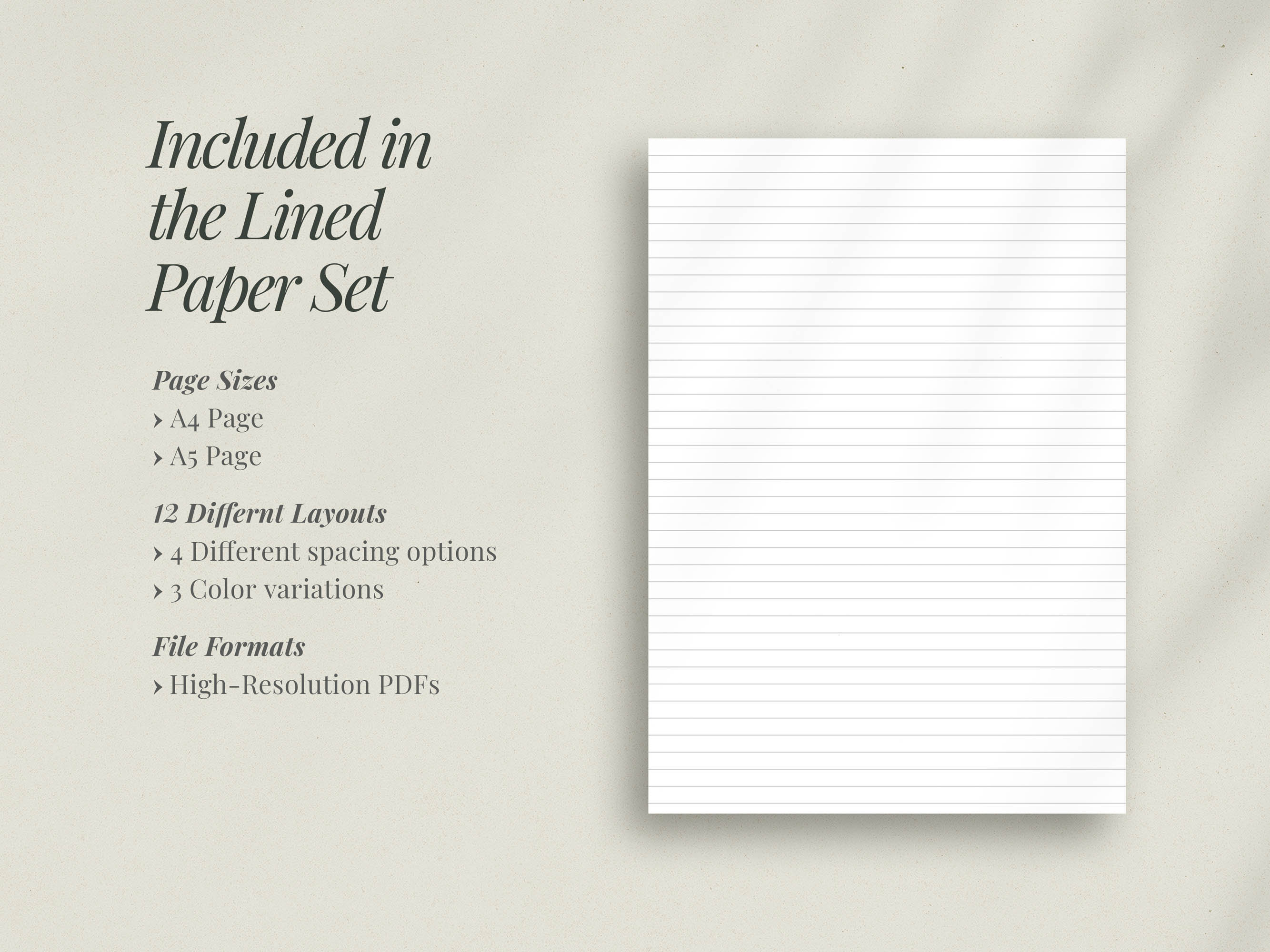 Printable Paper Bundle A4 & A5 Page Sizes, Dotted Grid Paper, College ...
