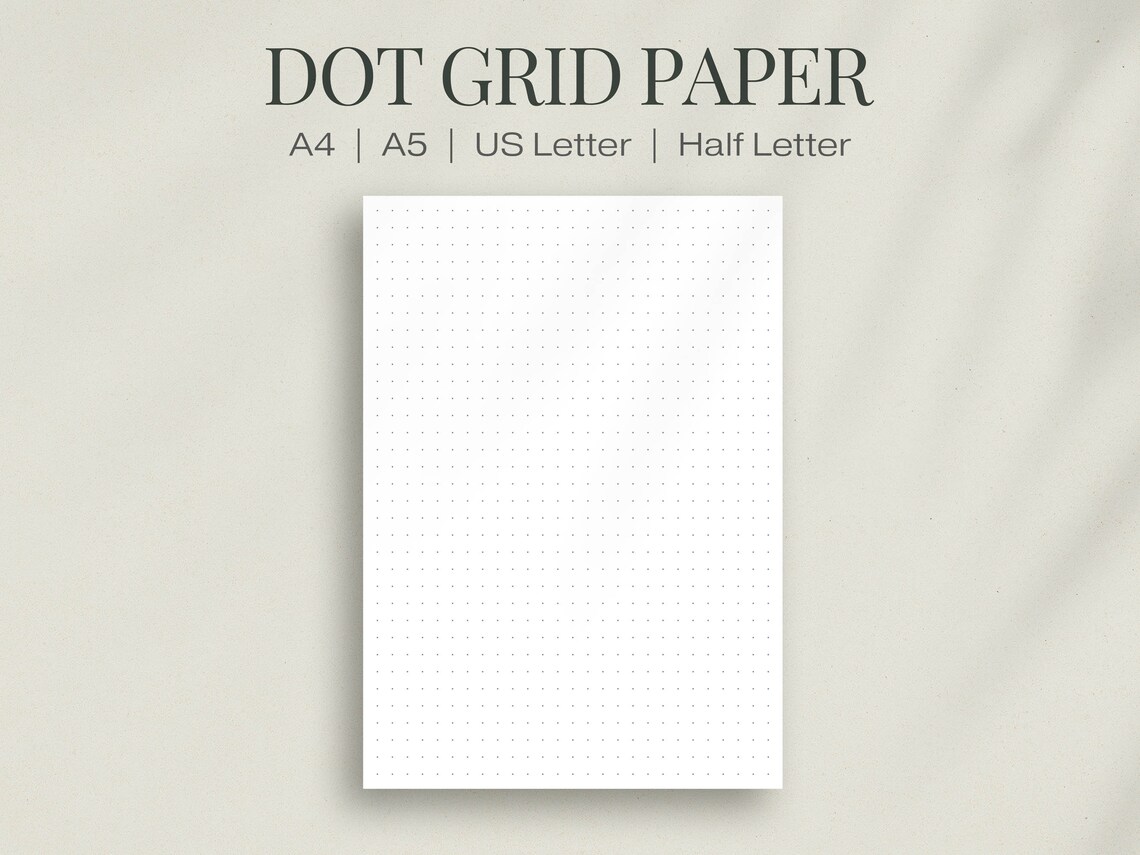 Printable Dot Grid Paper, A4, US Letter, Artists Printable, Dot Grid ...