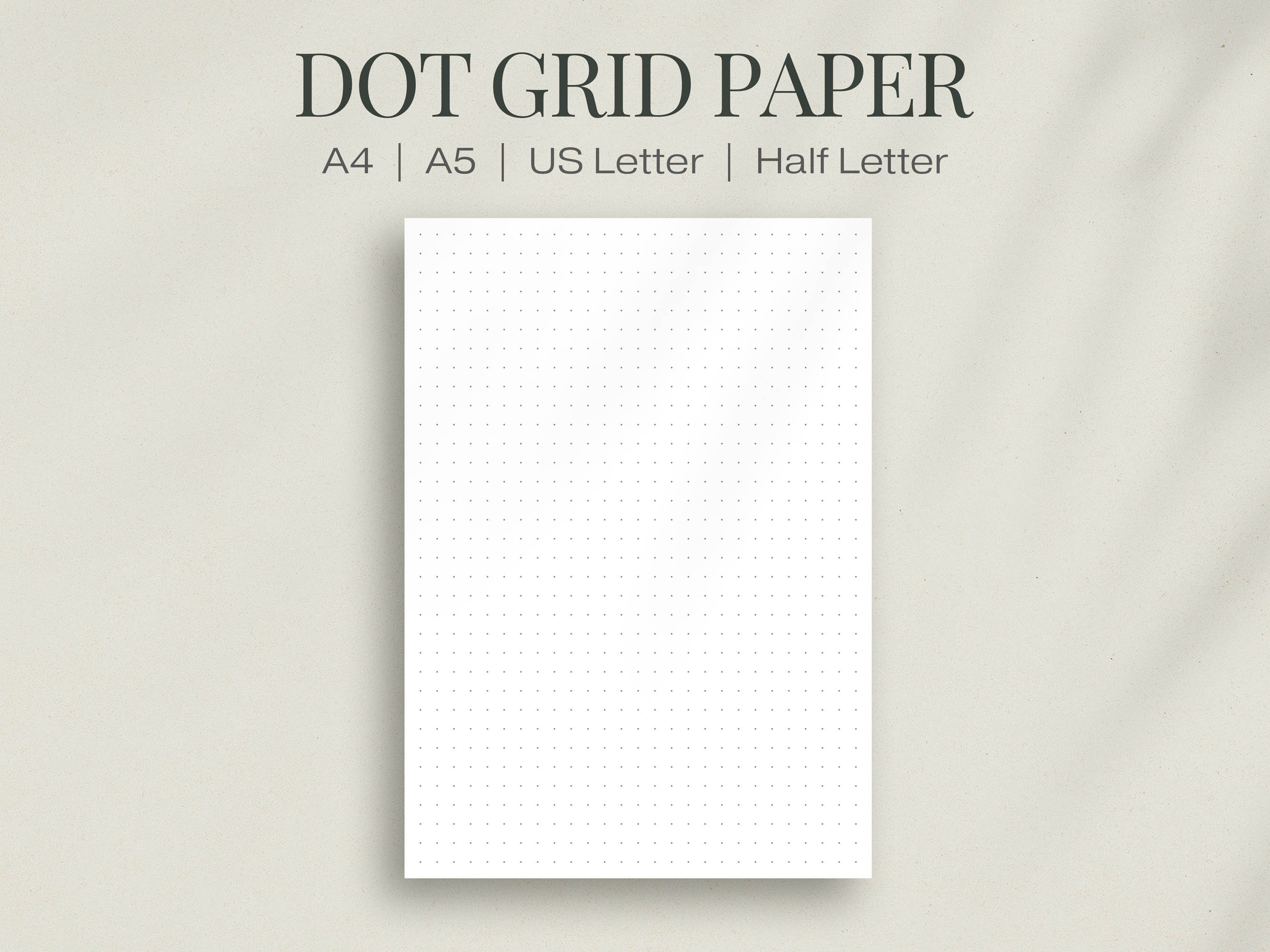 Printable Dot Grid Paper, A4, US Letter, Artists Printable, Dot Grid ...