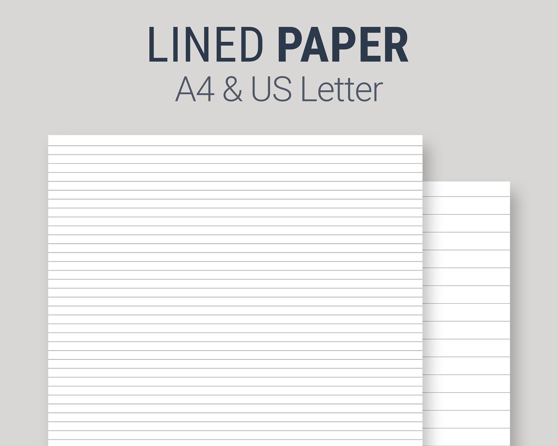 Printable Lined Paper A4 US Letter Printable Notebook - Etsy