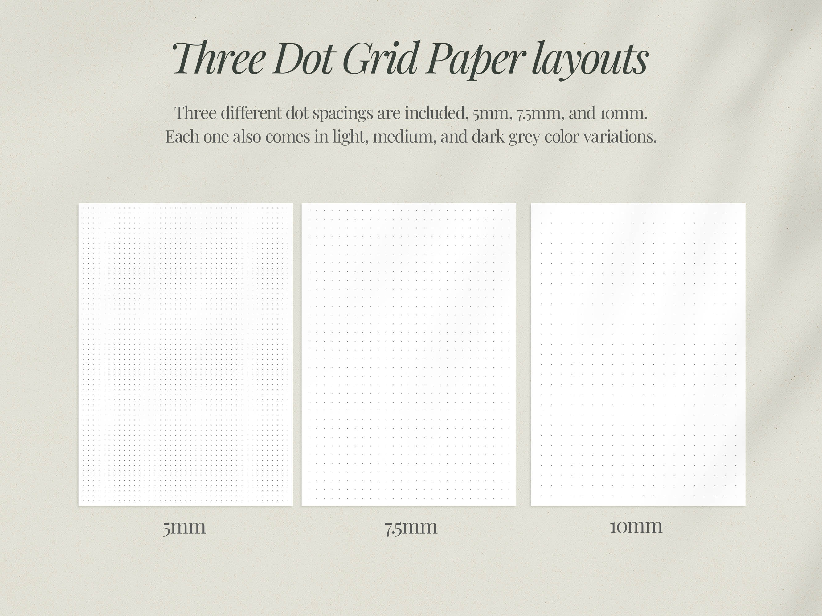 Printable Paper Bundle US Page Sizes, Dot Grid Paper, Graph Paper ...