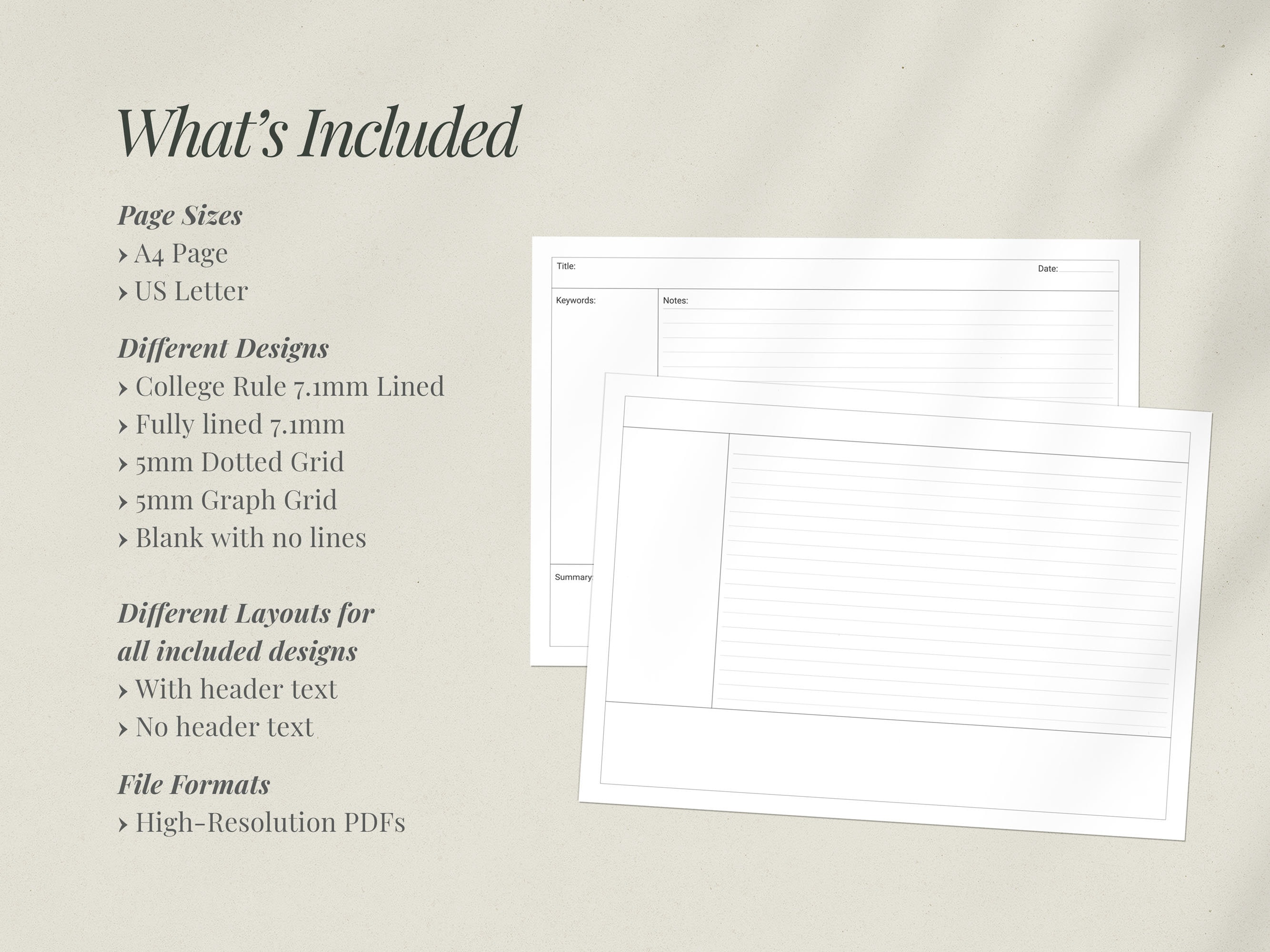 Cornell Notes Printable Landscape, Cornel Method Student Note-taking ...