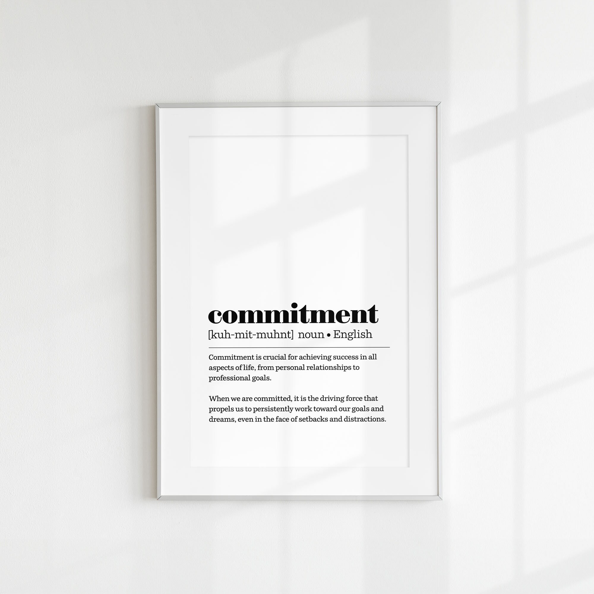 Commitment Definition Print Wall Art Inspirational Quote - Etsy