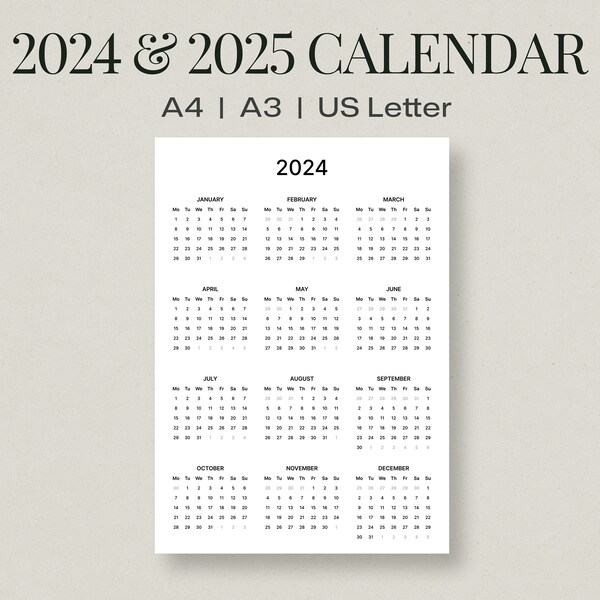 Printable Calendar - Etsy
