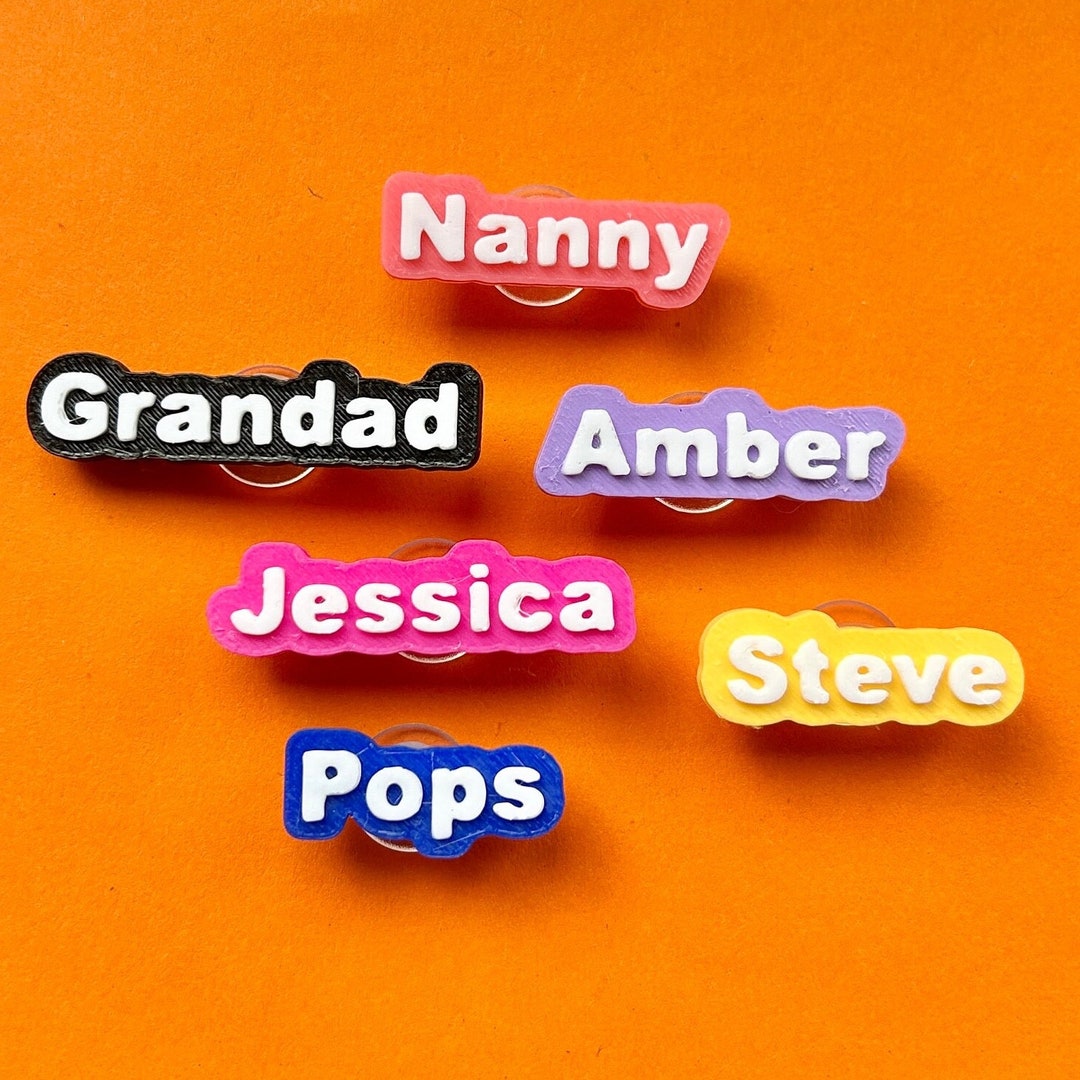 Personalized Name Croc Charms: Custom 3D Printed Shoe Accessory (set of ...