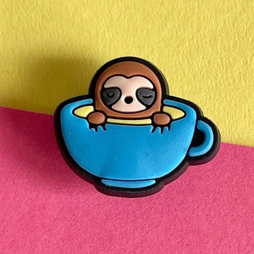 Teacup Sloth Croc Shoe Charm Accessory Shoe Decoration - Etsy