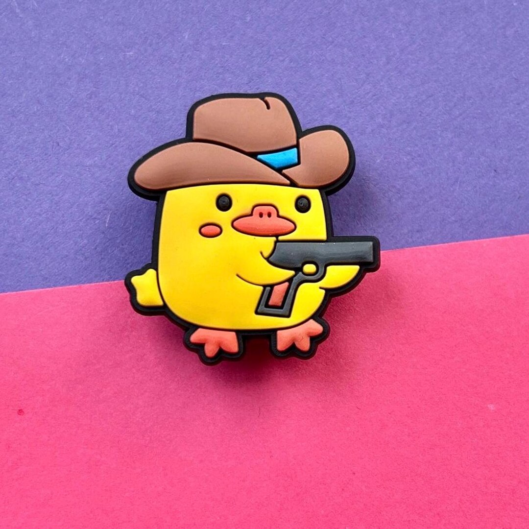 Sheriff Duck With Gun Croc Like Shoe Charm Accessory - Shoe Decoration ...