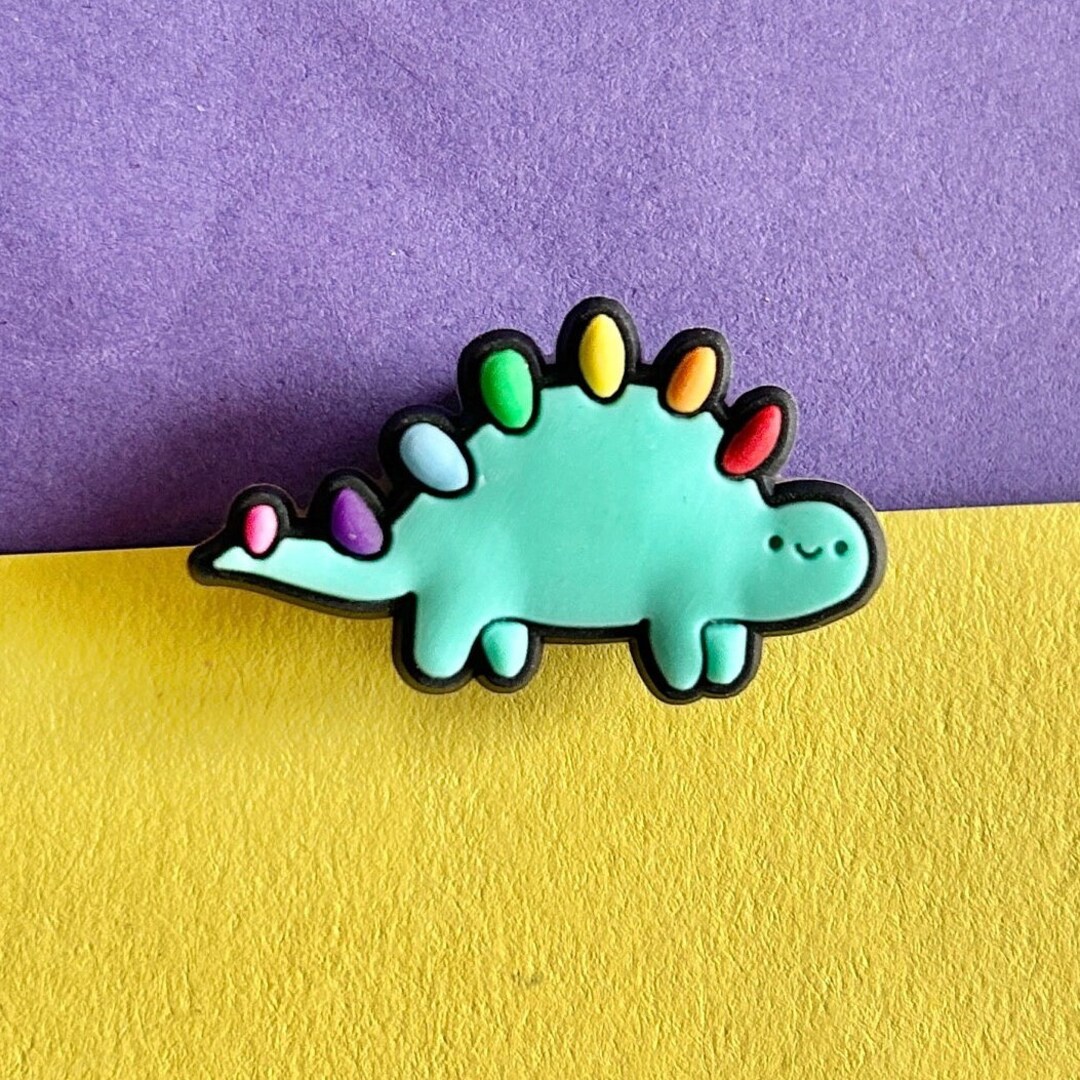 Cute Dinosaur Rainbow Croc Like Shoe Charm - Shoe Decoration - Kids ...