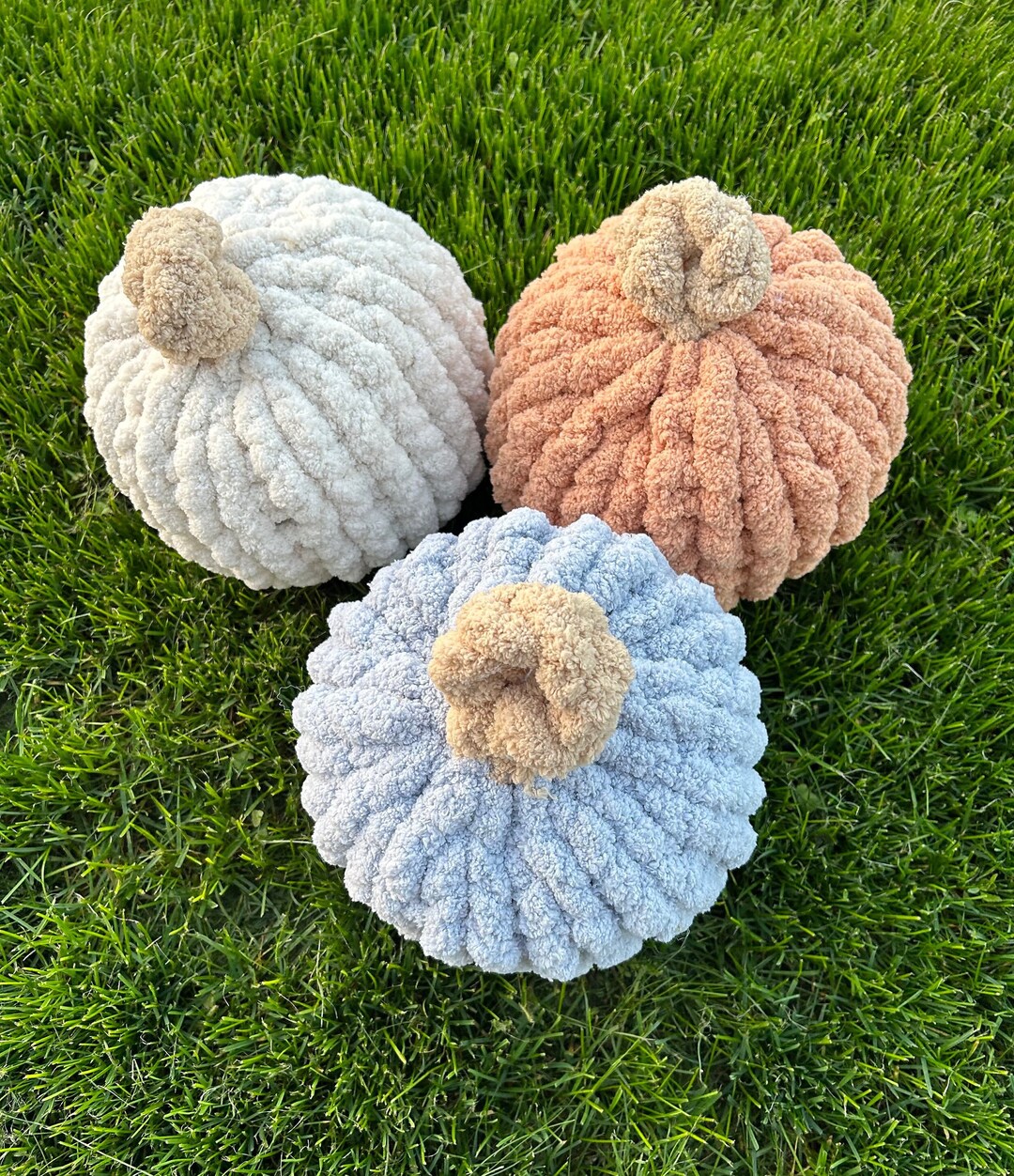 Chunky Knit Pumpkins Yarn Pumpkins Pumpkin Pillows Fall - Etsy