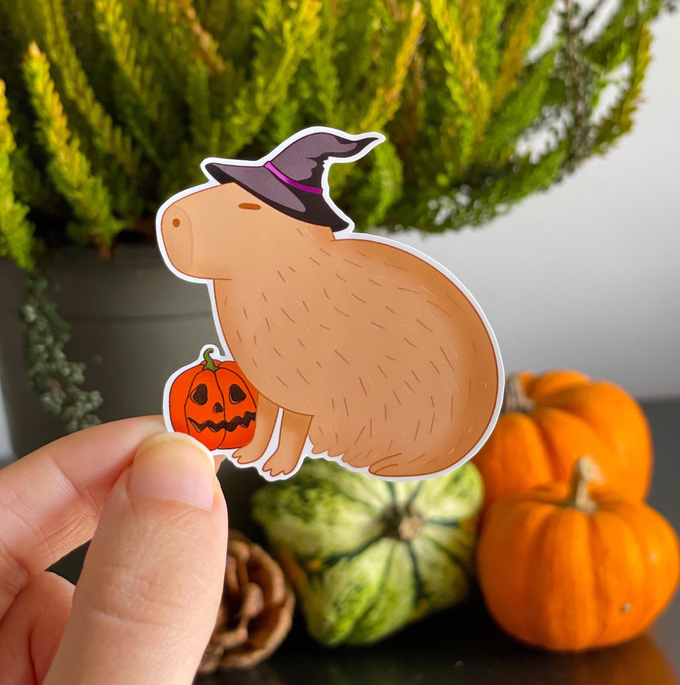 Capybara Halloween Sticker - Etsy