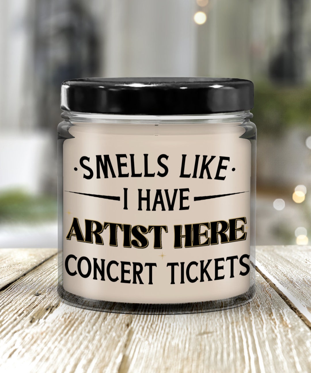 Personalized Concert Tickets Funny Candle Custom Gift for Her Music Fan ...