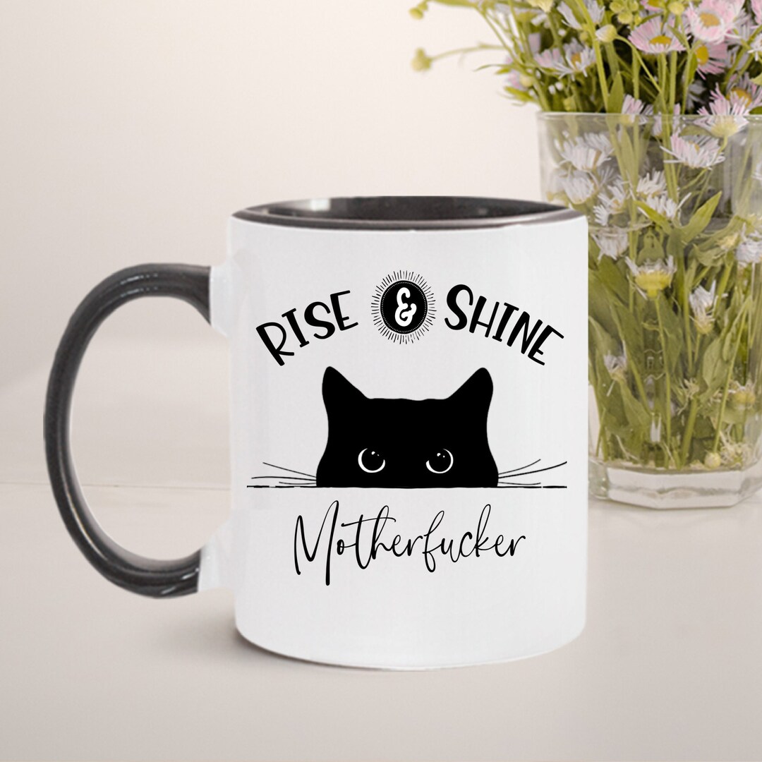 Rise And Shine Motherfucker Grumpy Cat Coffee Mug Sarcastic Etsy