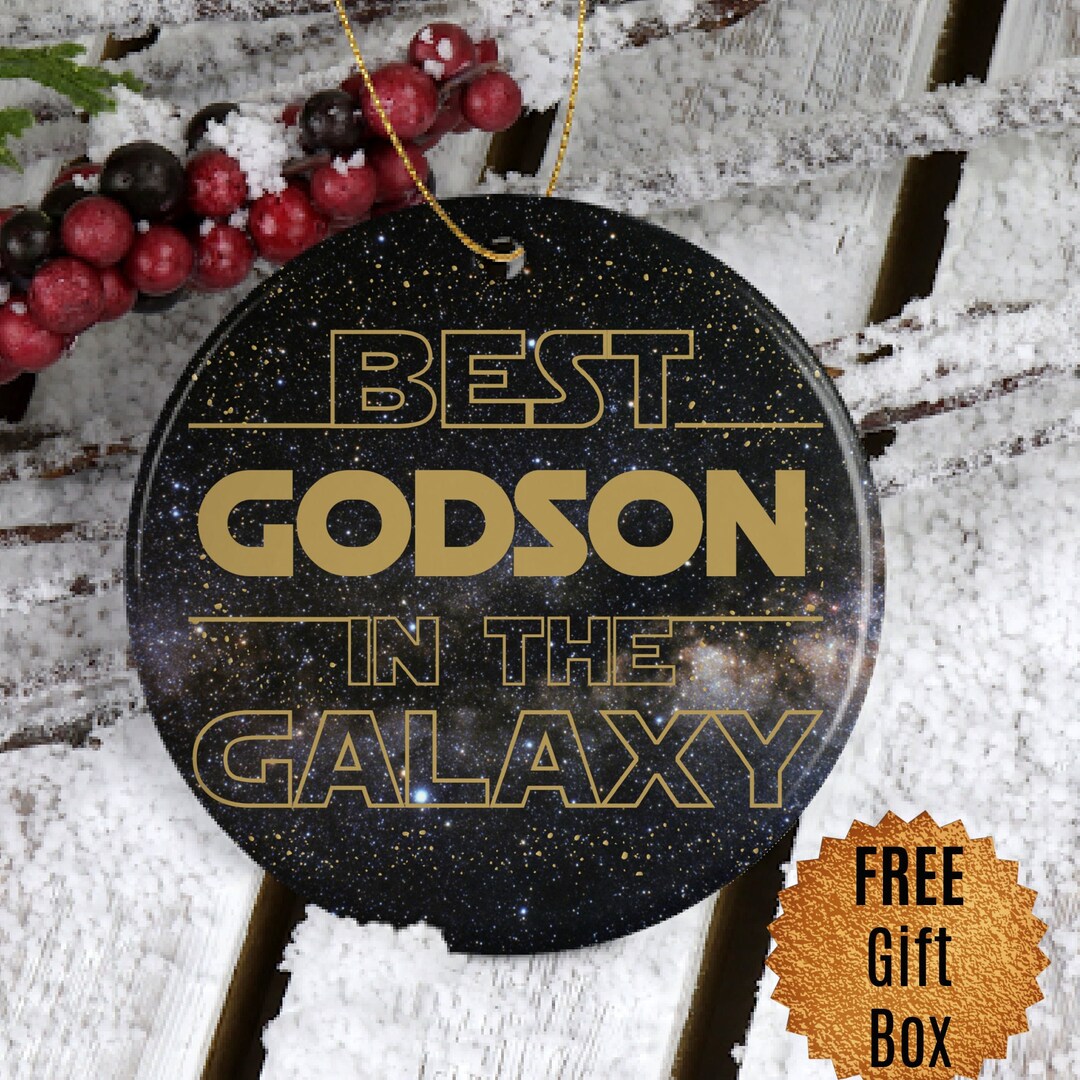 Godson Gift for Godson Ornament From Godmother Best Godson in - Etsy