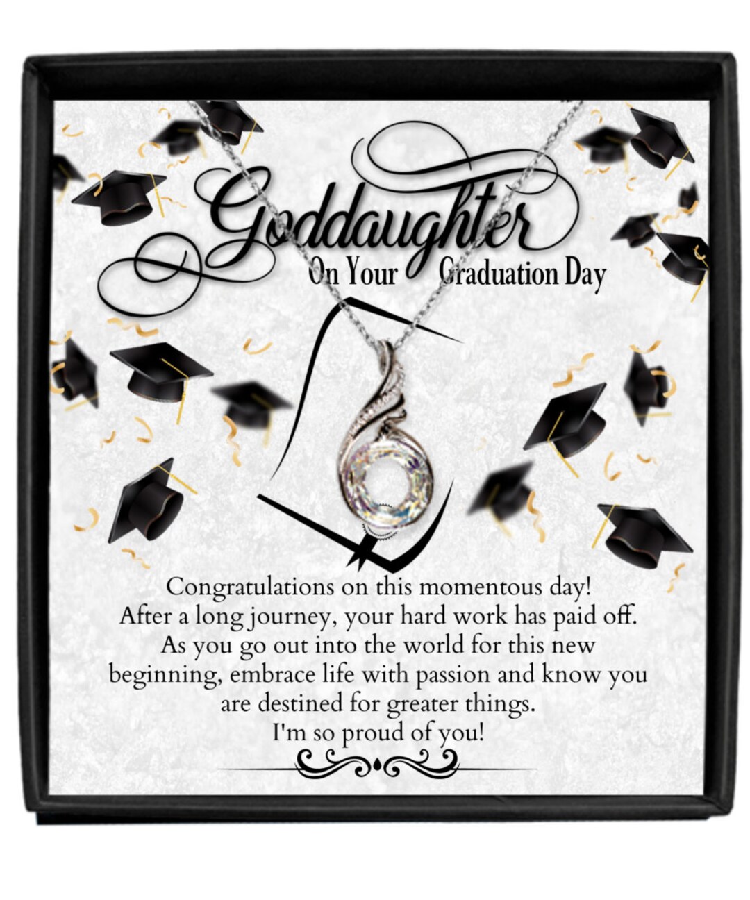 Graduation Gift for Goddaughter Necklace 925 Sterling Silver Rising ...