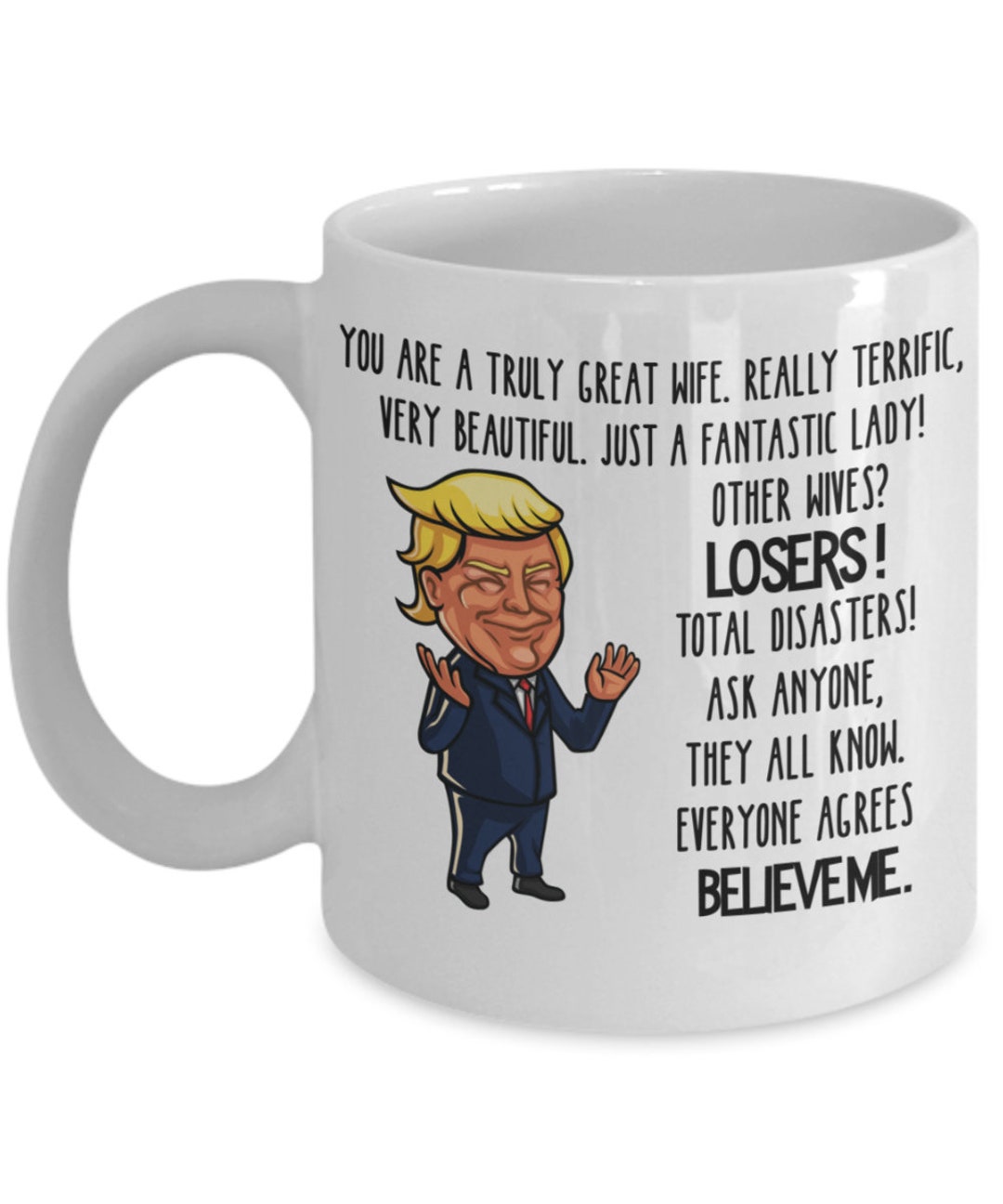 Wife Coffee Cup Gift From Husband Funny Trump Great Wife Mug Christmas ...