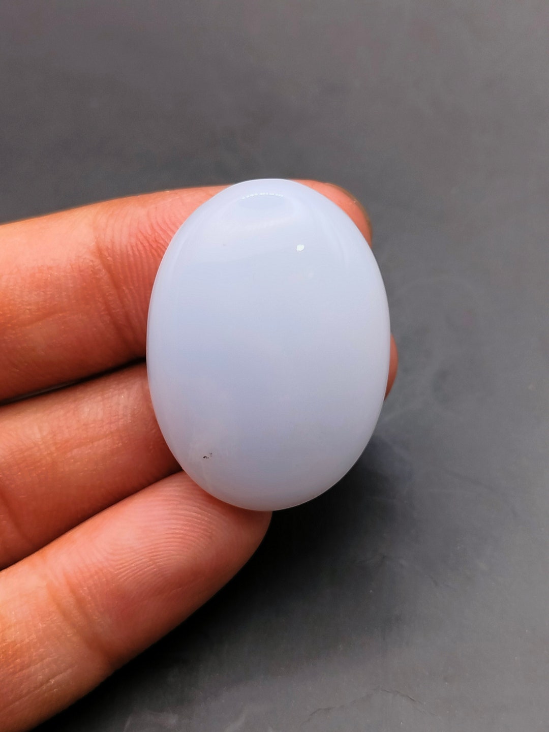 A One Top Grade Quality Natural Blue Chalcedony Cabochon, Blue ...
