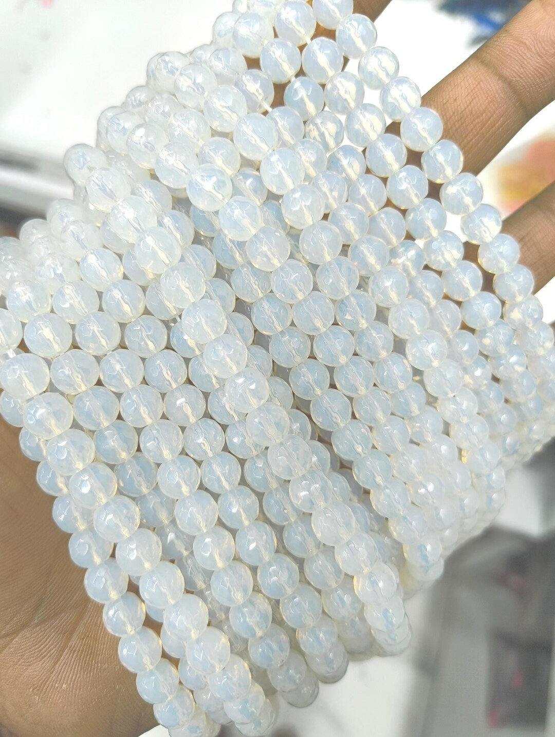 AAA Ethiopian Synthetic Opal Faceted Rondelle Beads, Welo Opal Beads ...